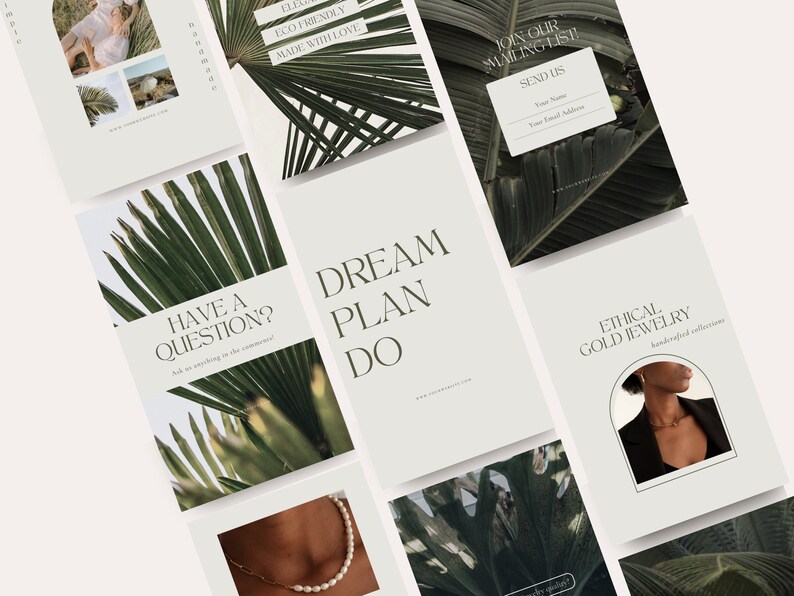 80 Tropical Instagram Template for Canva, Social Media Templates, Post ...