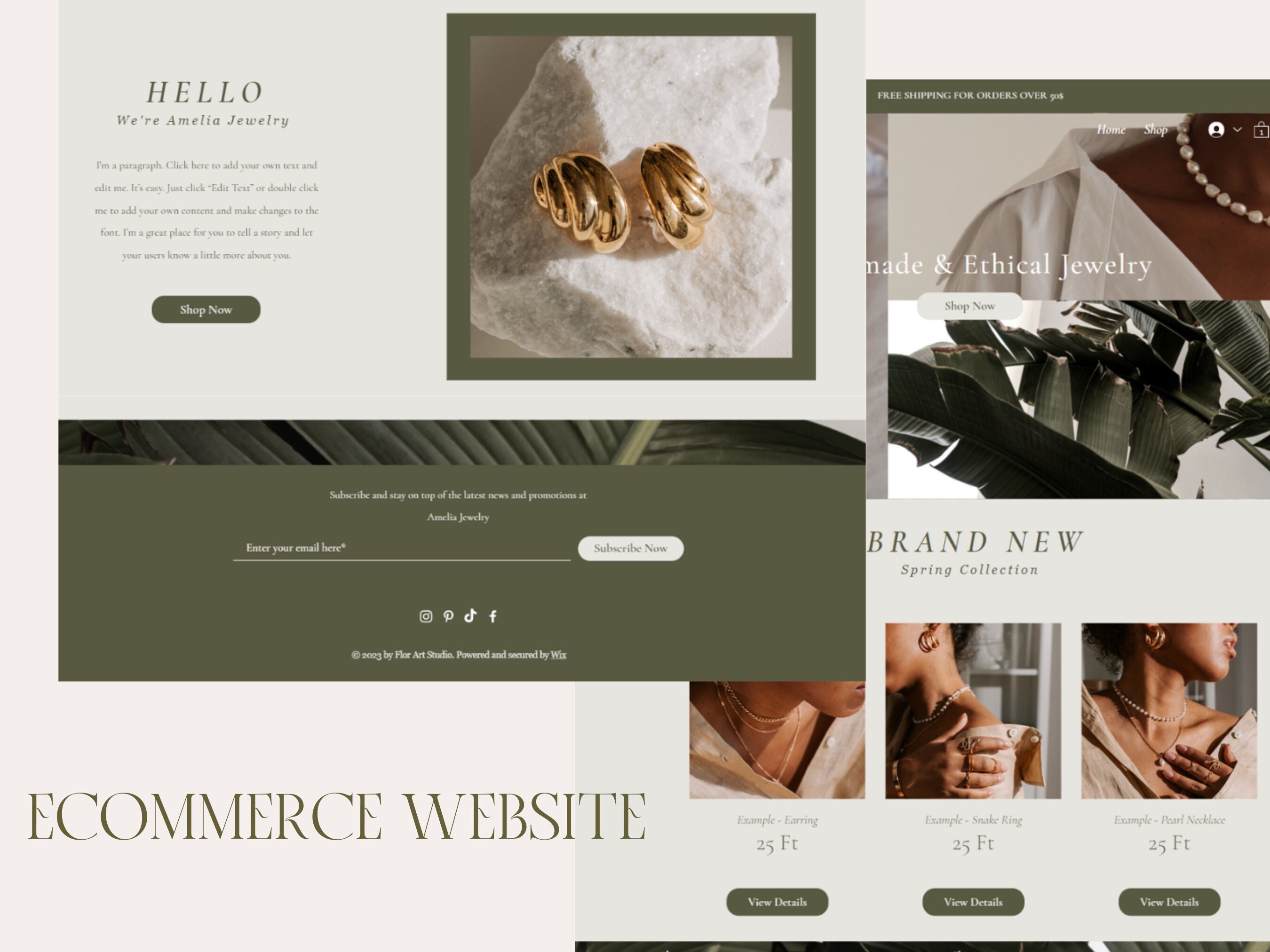 Tropical Style Wix Website Theme, Ecommerce Website for Online Website ...