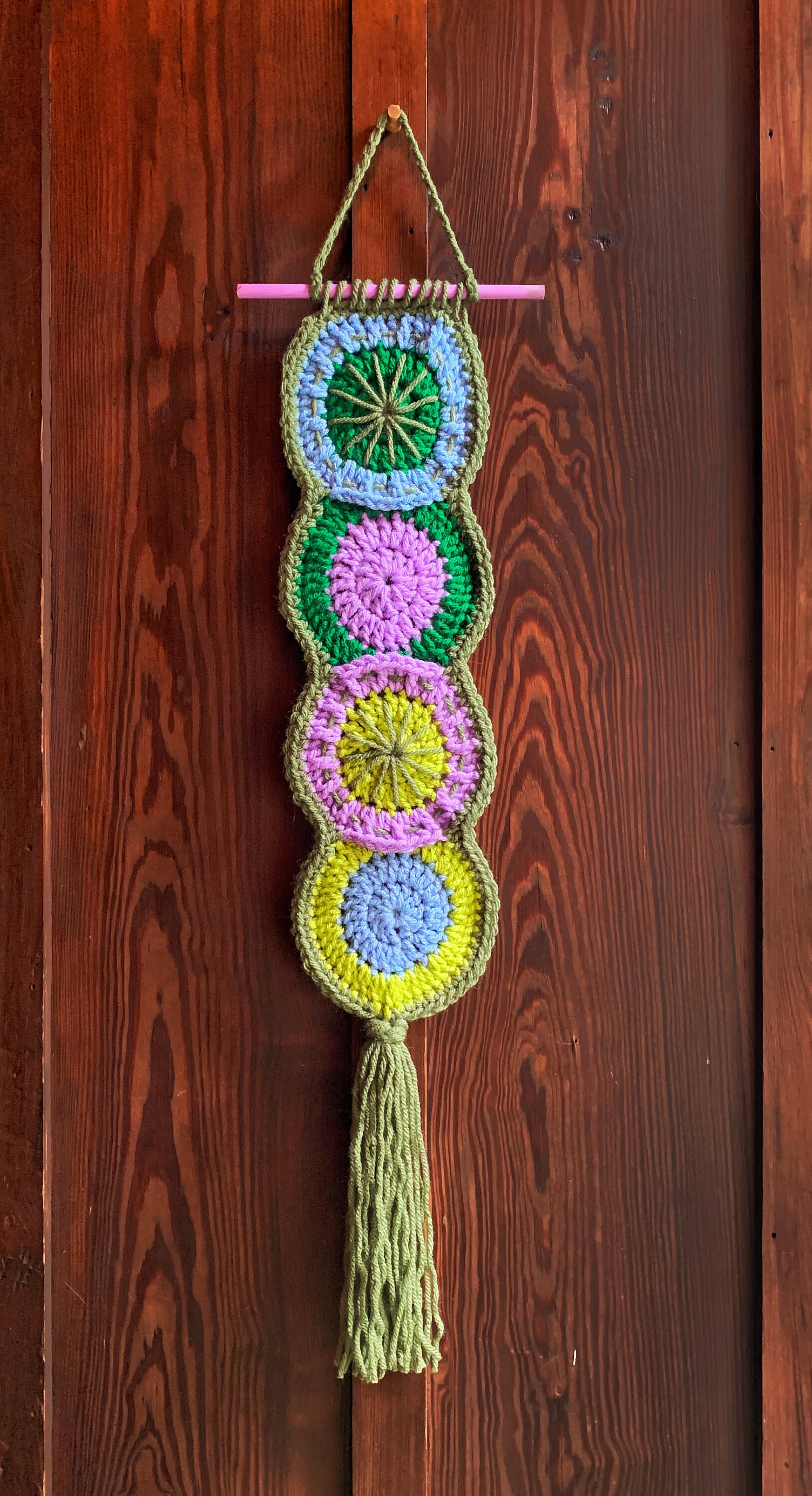 Retro Mini Pinwheel Crochet Wall Hanging - Etsy