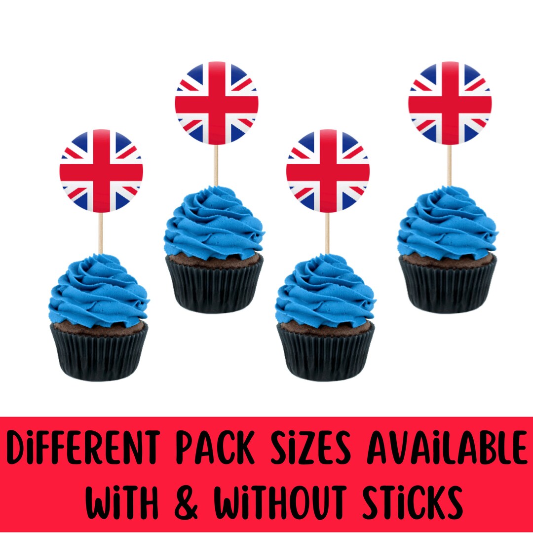 Circular Union Jack Cupcake Toppers King Cupcake Topperscelebrations ...