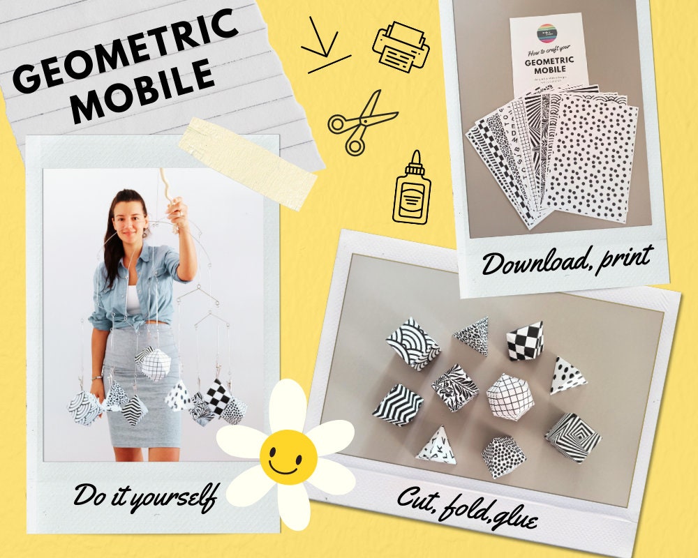 DIY Geometric Mobile-digital Download-baby Sensory Development-newborn ...