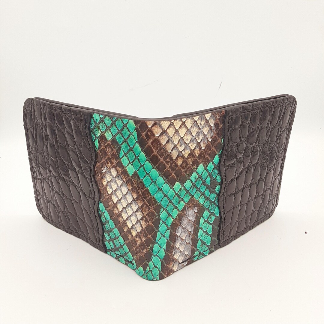 Exotic Leather Bifold Wallet, American Alligator/ Python Billfold ...