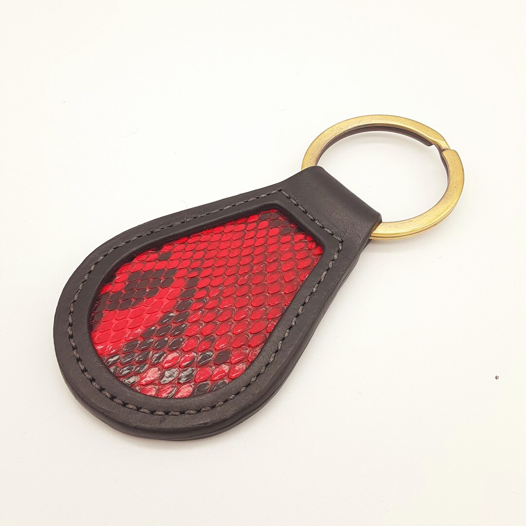 Handmade Exotic Leather Custom Inlay Luxury Fashion Accessories Keyring ...