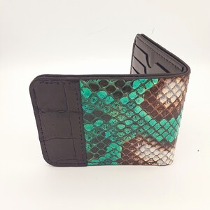 Custom Exotic Leather Bifold Wallet, Python & American Alligator ...