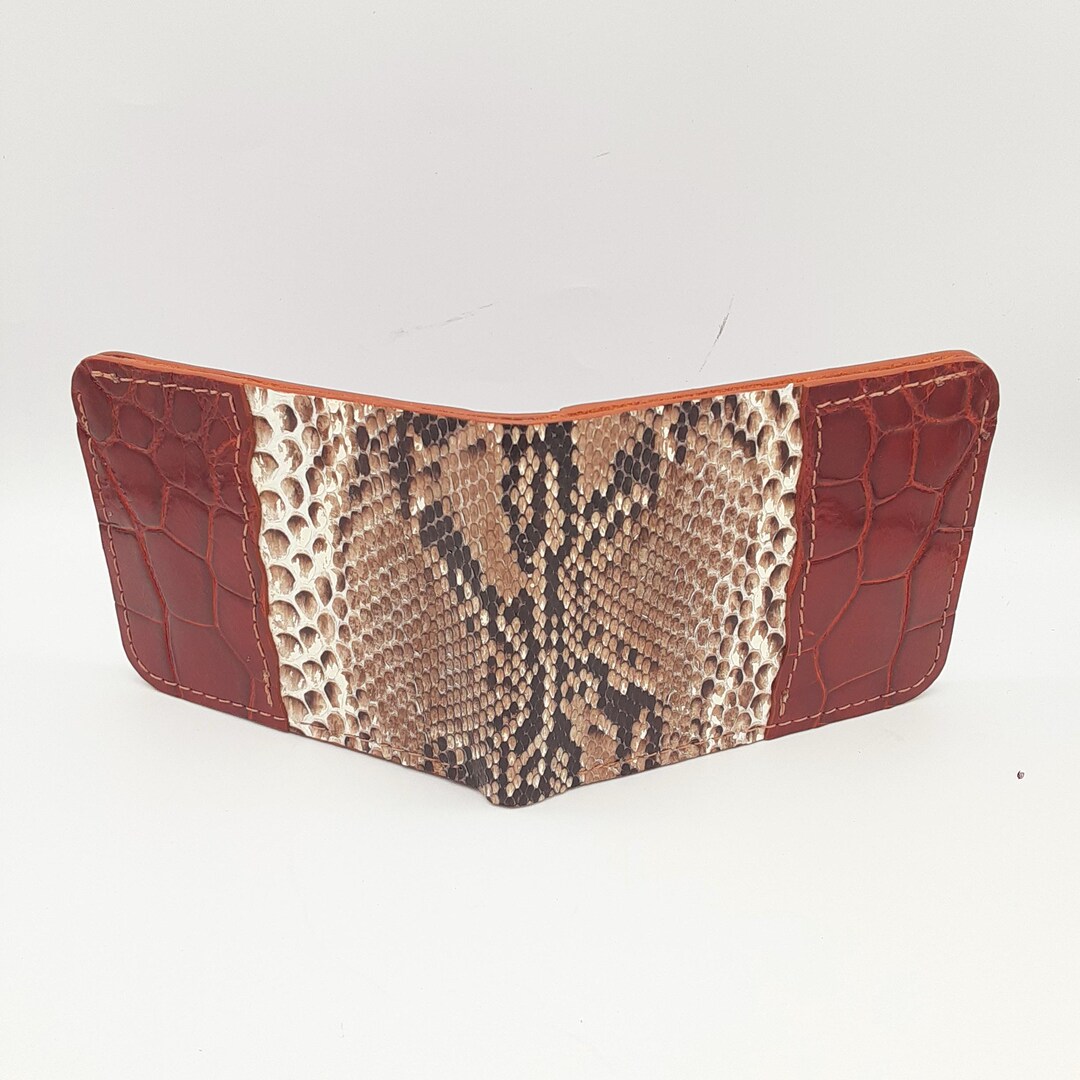 Custom Exotic Leather Bifold Wallet, Python & American Alligator ...