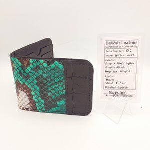 Custom Exotic Leather Bifold Wallet, Python & American Alligator ...
