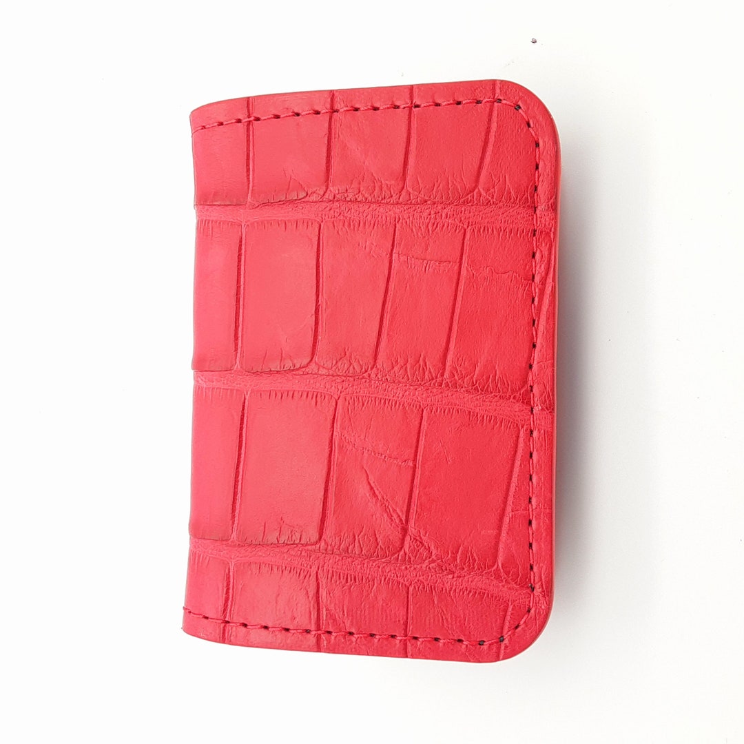 Exotic Leather Credit Debit Card ID Badge Pass Holder Wallet Bifold ...