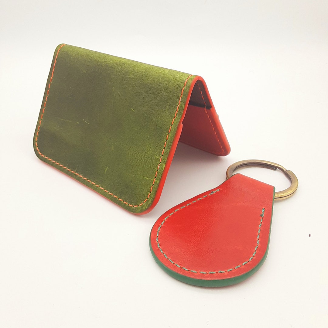 Custom Front Pocket Minimalist Wallet With Matching Keychain Handmade ...