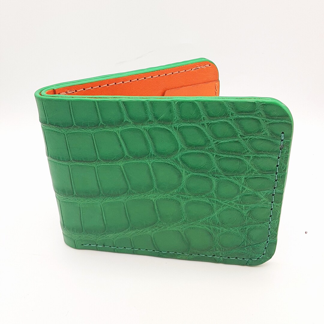 Premium Exotic American Alligator Billfold Bifold Wallet Luxury ...