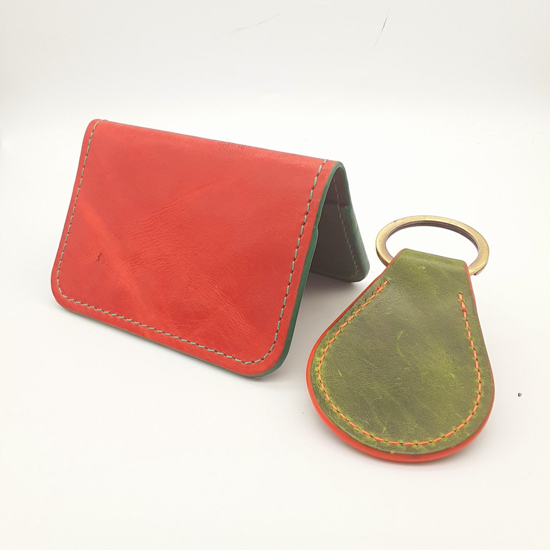 Custom Front Pocket Minimalist Wallet With Matching Keychain Handmade ...