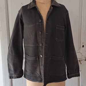Vintage French Black Moleskin Jacket - Etsy Vintage French Black Moleskin Jacket - Etsy