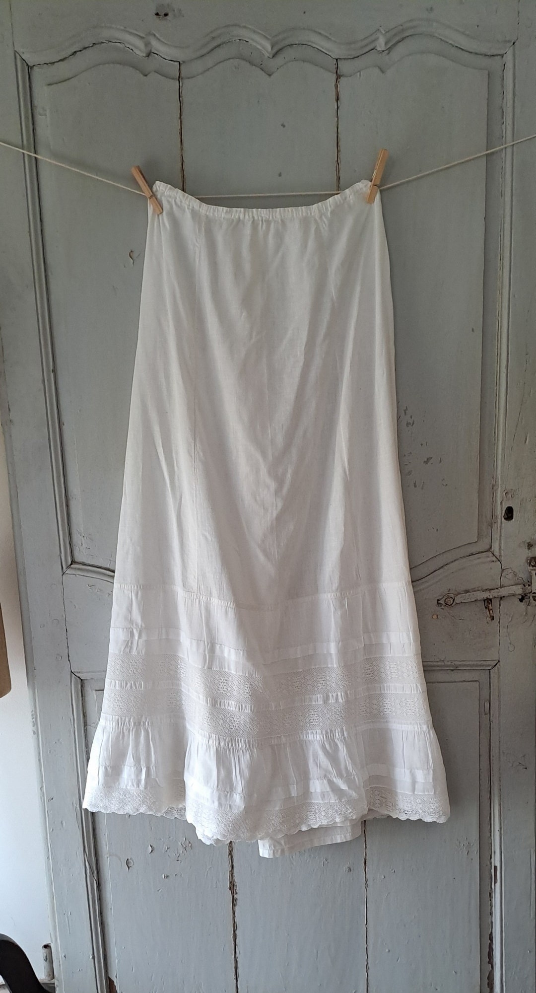 Antique French Fine Cotton Bustle Back Petticoat Jupon - Etsy