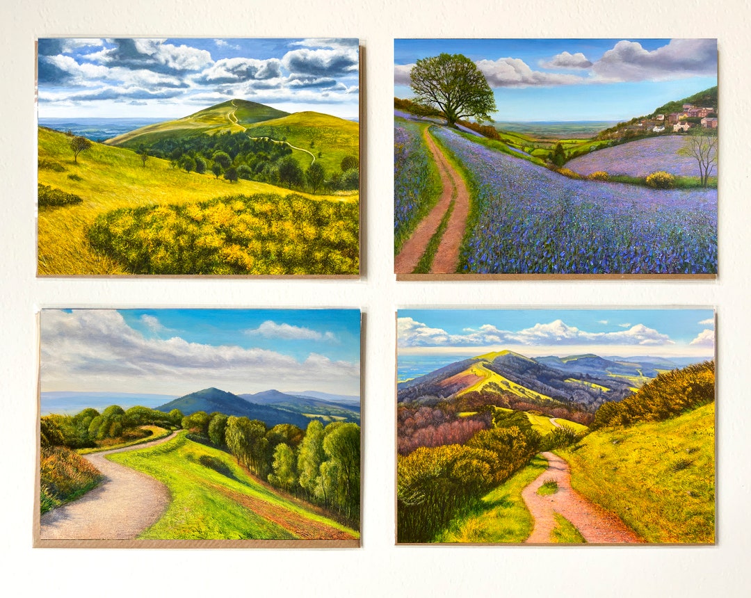 4 Greetings Card Pack, Art Cards, Landscape Cards, Malvern Cards ...