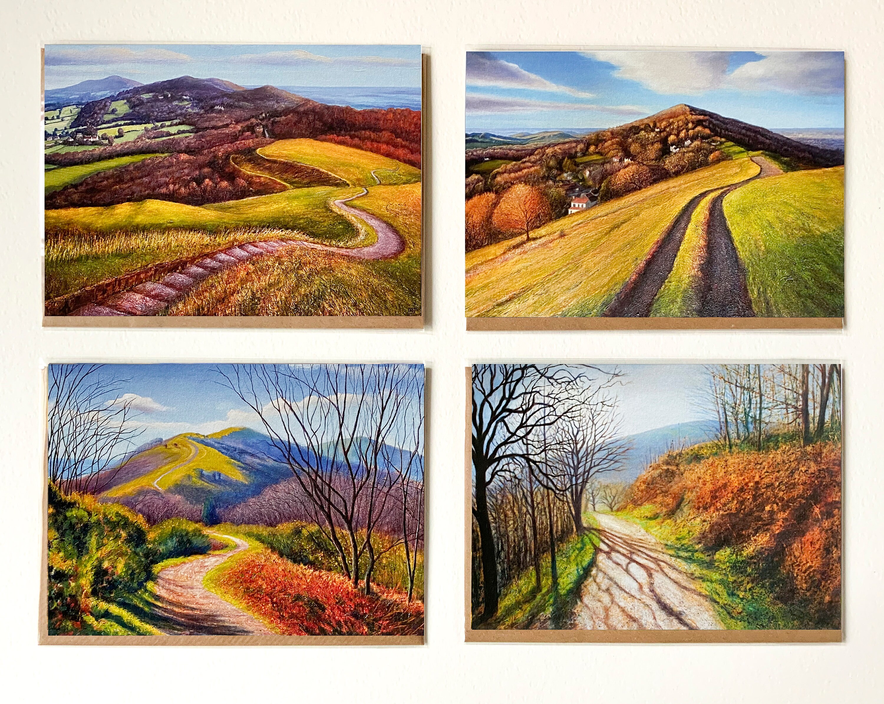 4 Greetings Card Pack, Art Cards, Landscape Cards, Malvern Cards ...