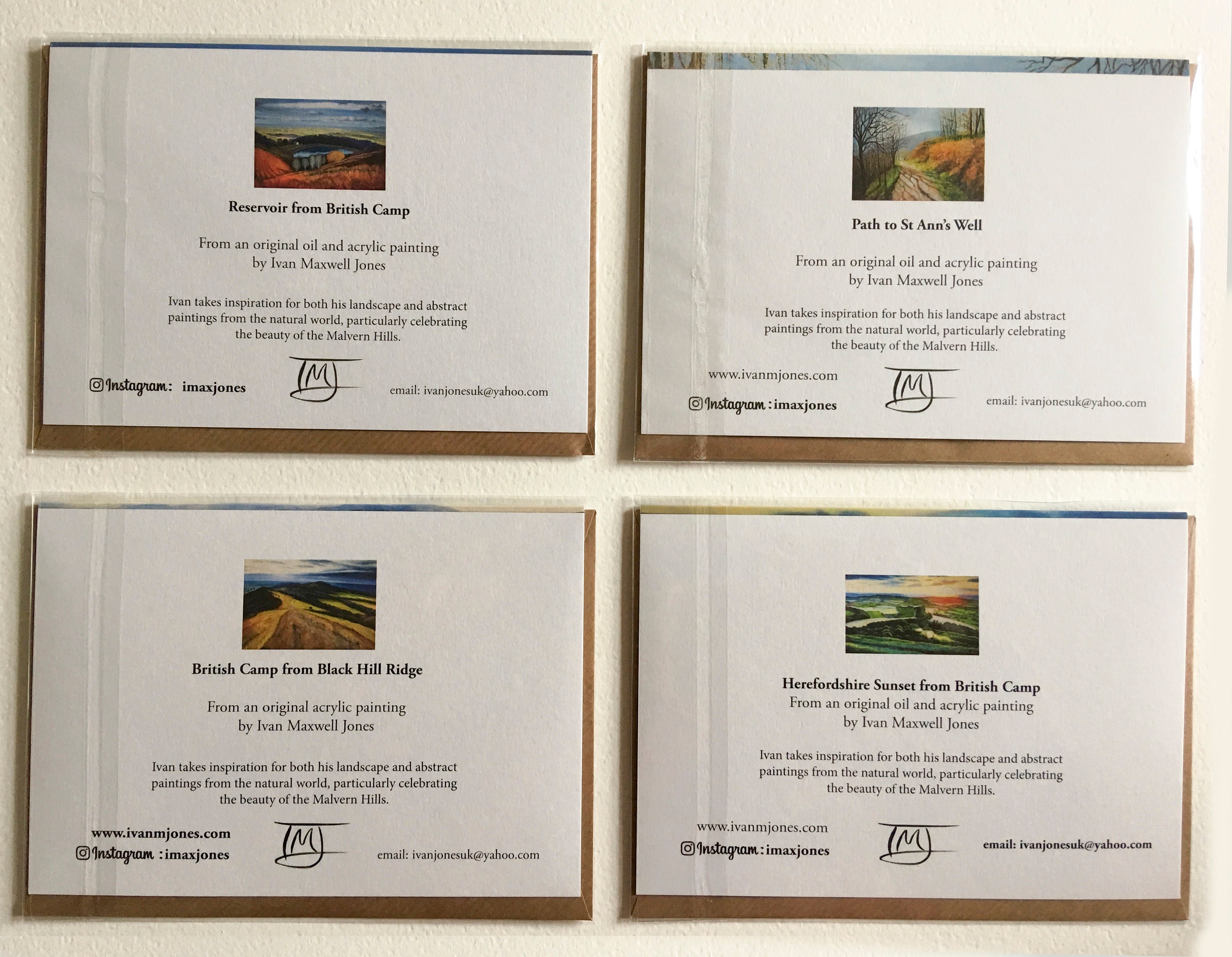 Malvern Hills Art Cards, Landscape Greetings Card Pack by Ivan Maxwell ...