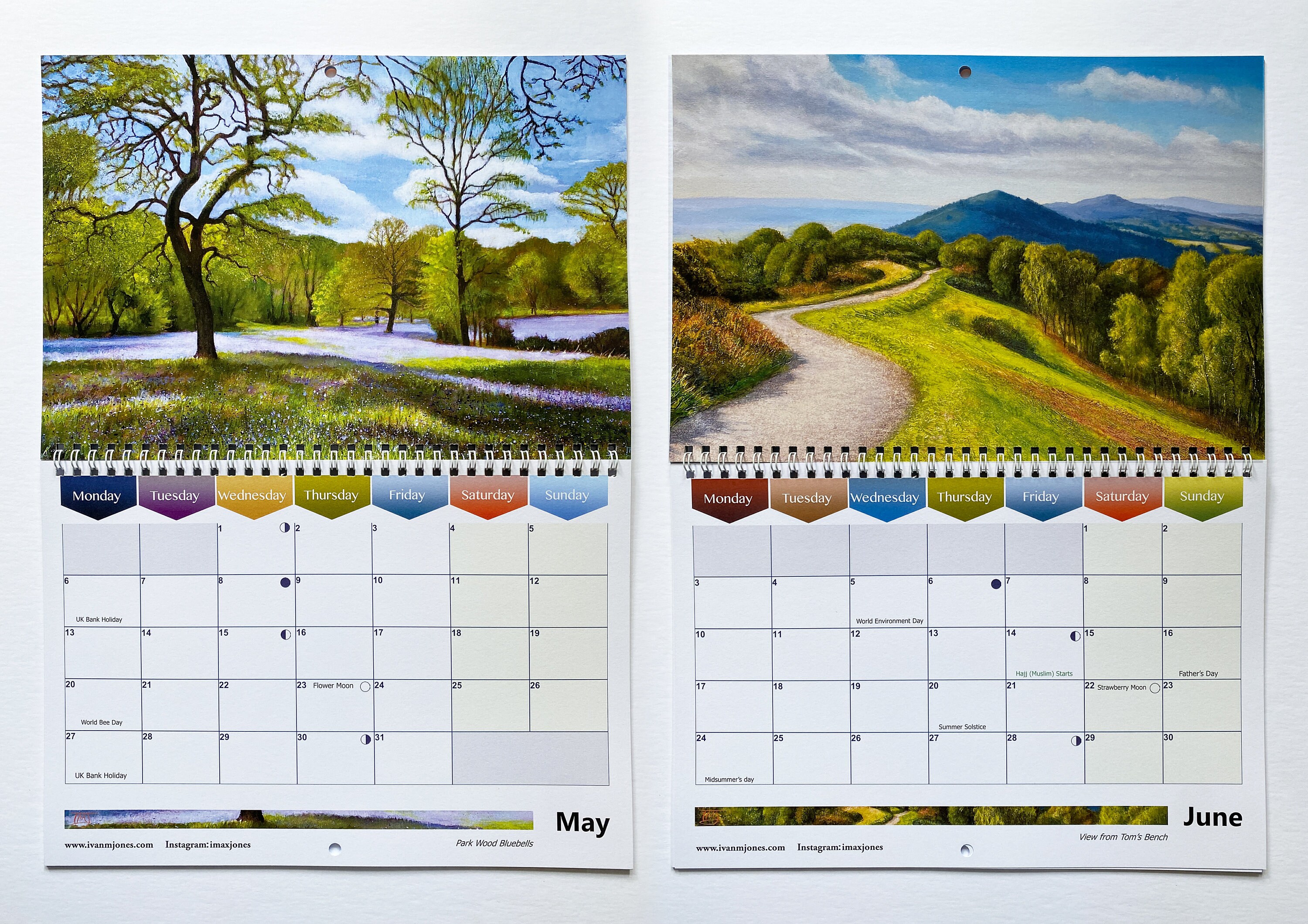 2024 Calendar Landscape Art Calendar Malvern Hills Ivan - Etsy