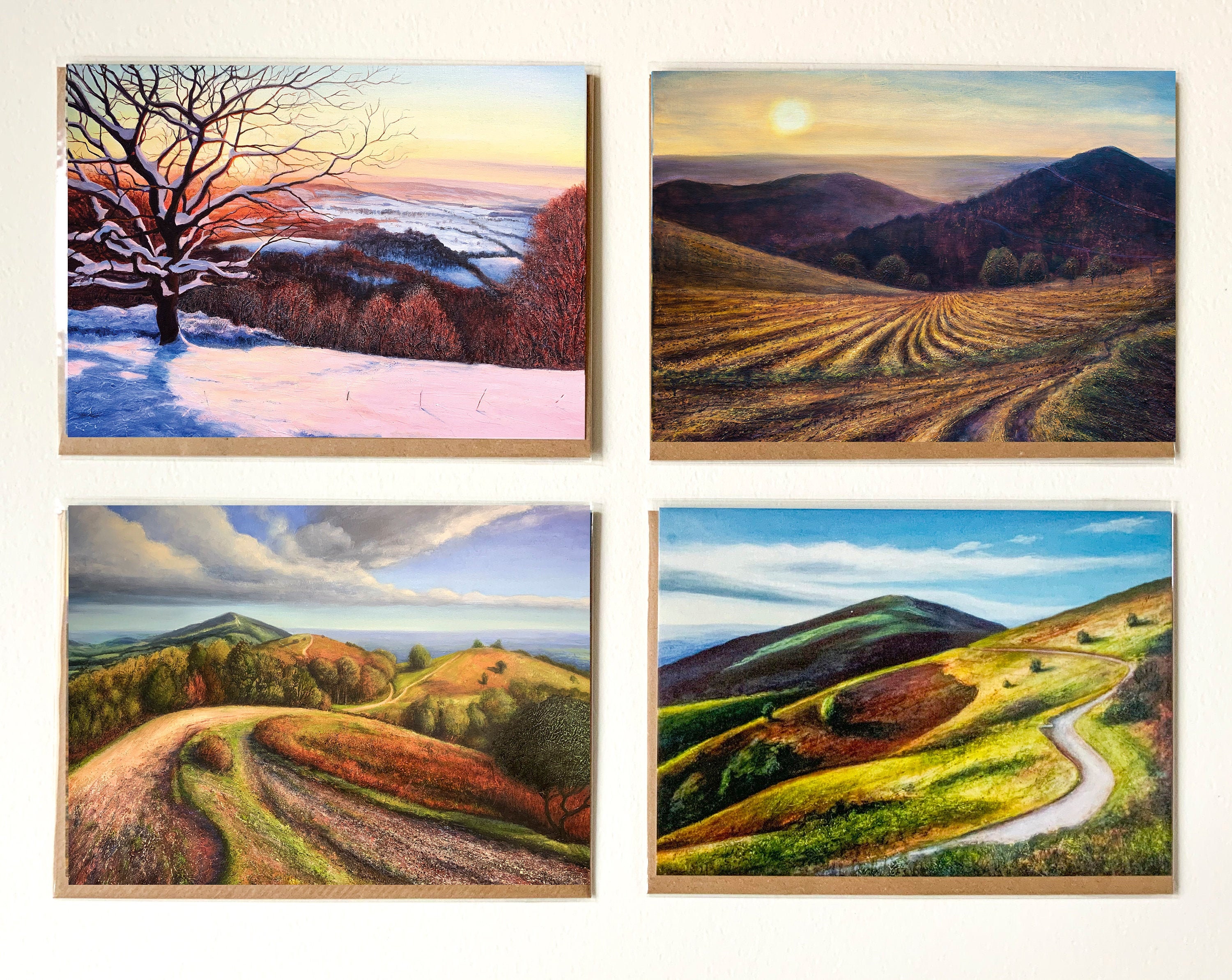 Landscape Art greetings cards, original paintings, Malvern Hills, Ivan ...
