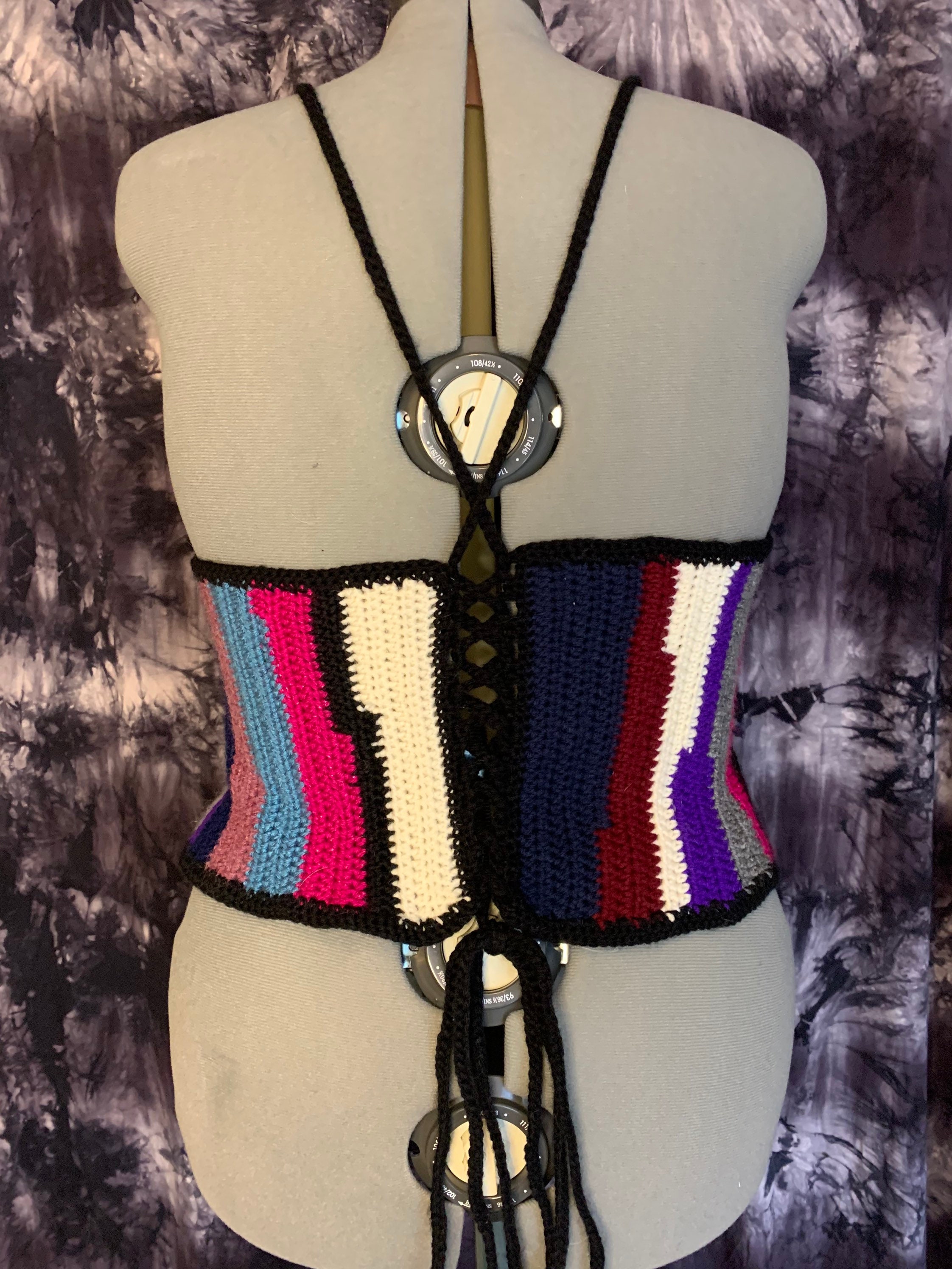 Hand Crocheted Multicolor Top / Scrap Yarn Top, Festival Top ...