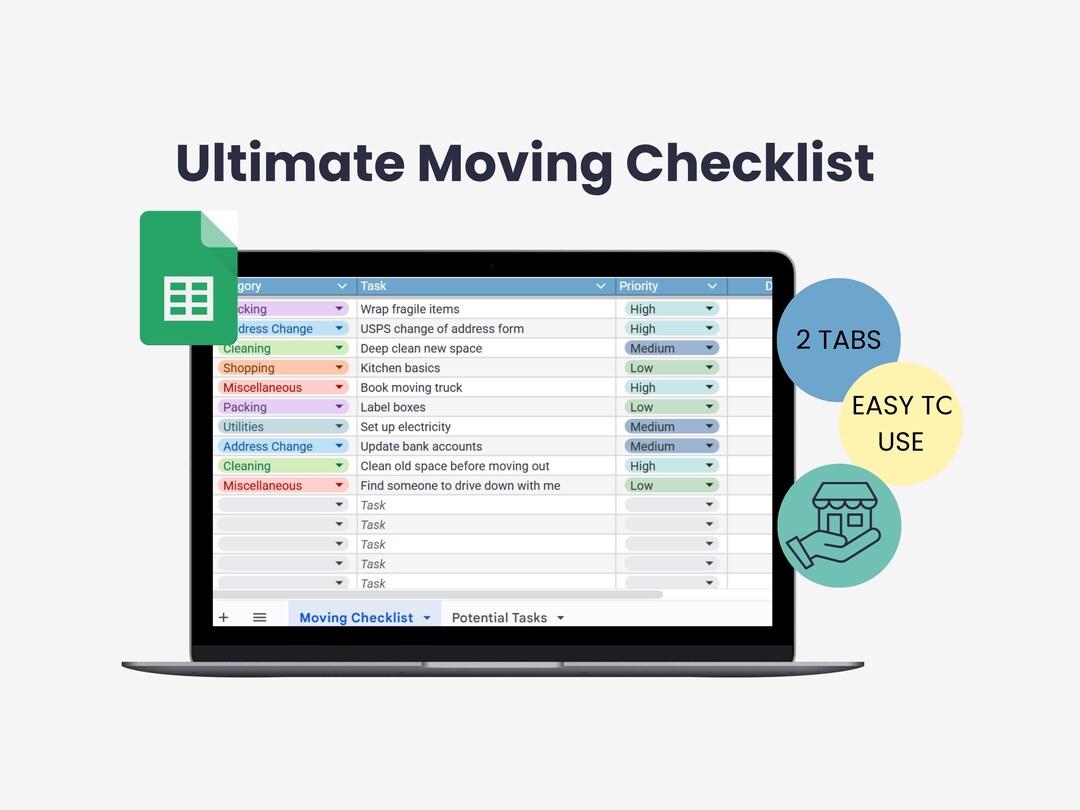 Ultimate Moving Checklist Spreadsheet – Stay Organized Every Step of ...