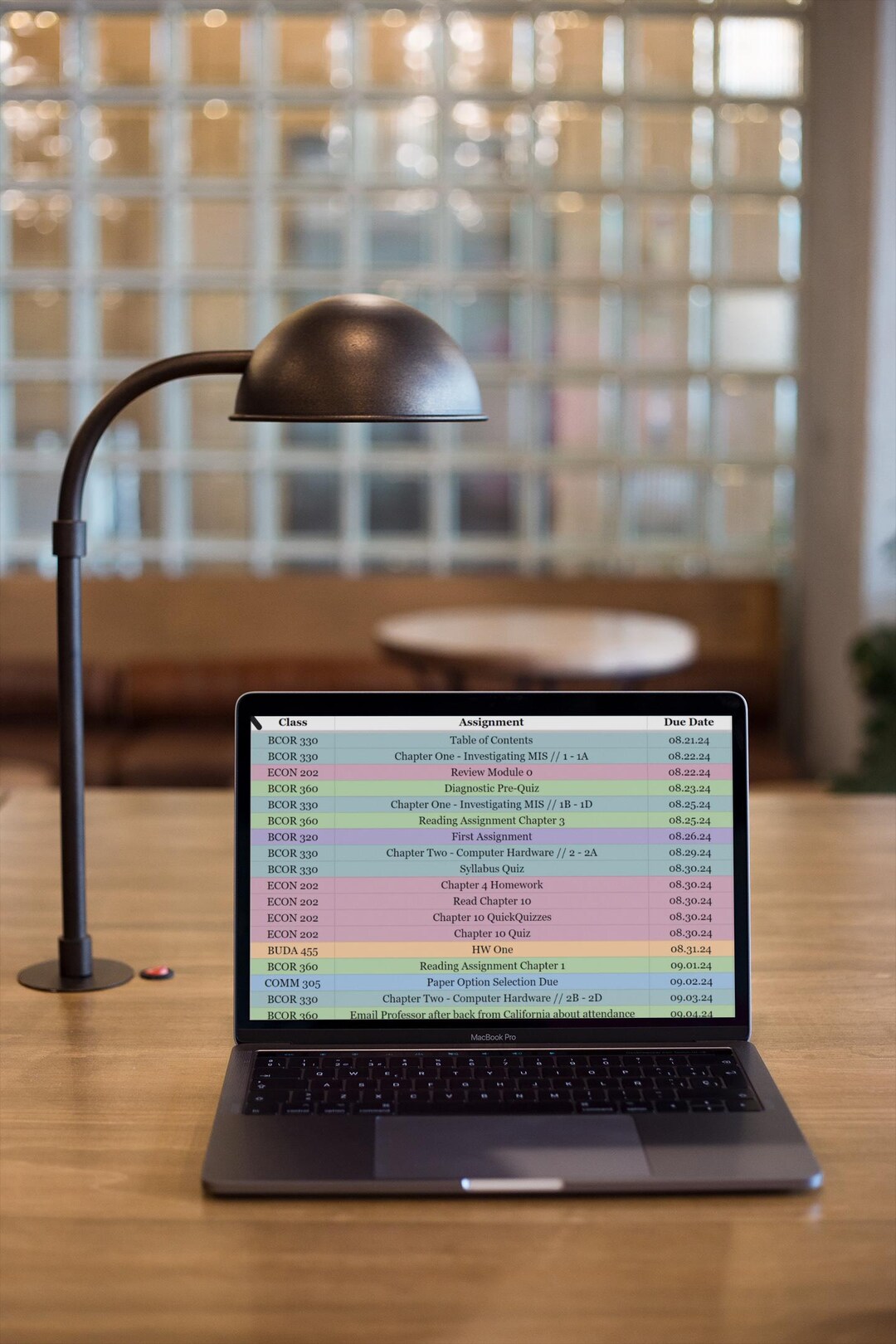 Class Assignment Tracker Template Task Tracker, College Planner, Class ...