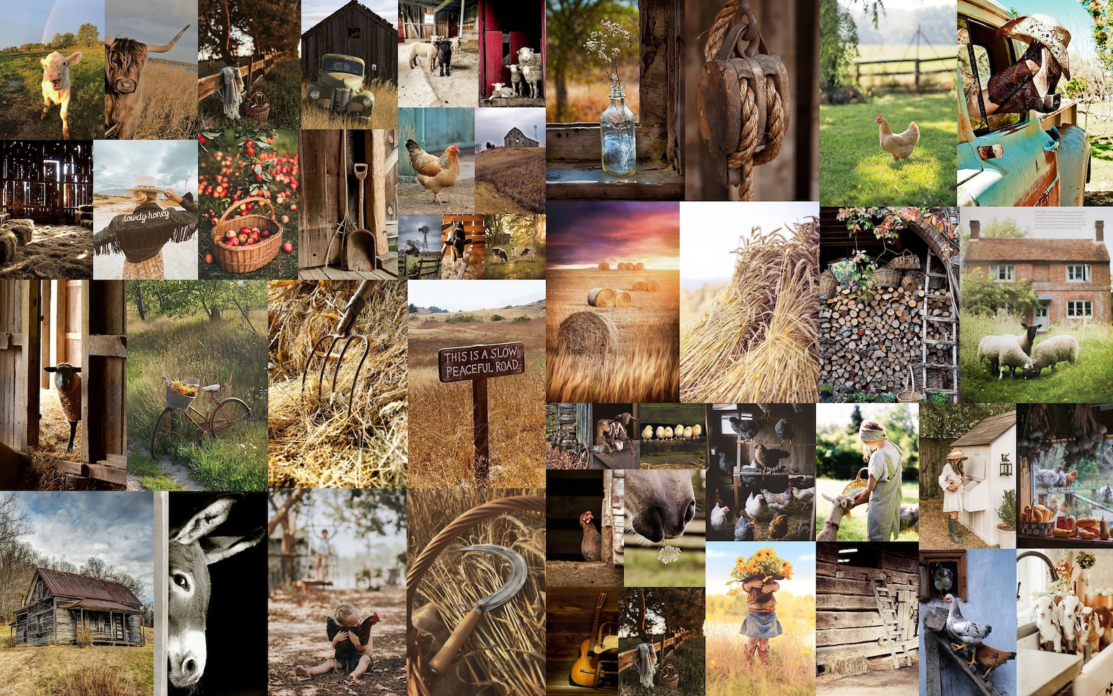 Barn Life Aesthetic Wall Collage Kit 45+ Pieces Farm Animals and Barn ...