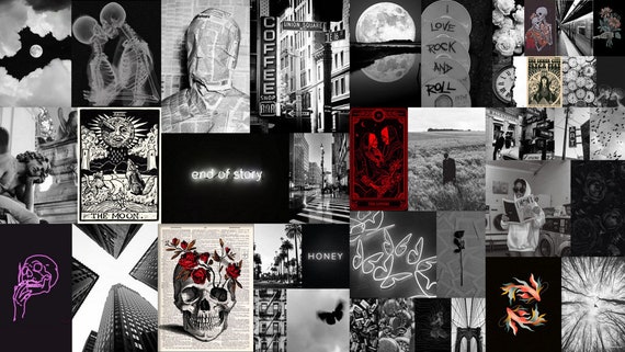 Black Aesthetic Wall Collage Kit 40 Pieces printable black | Etsy