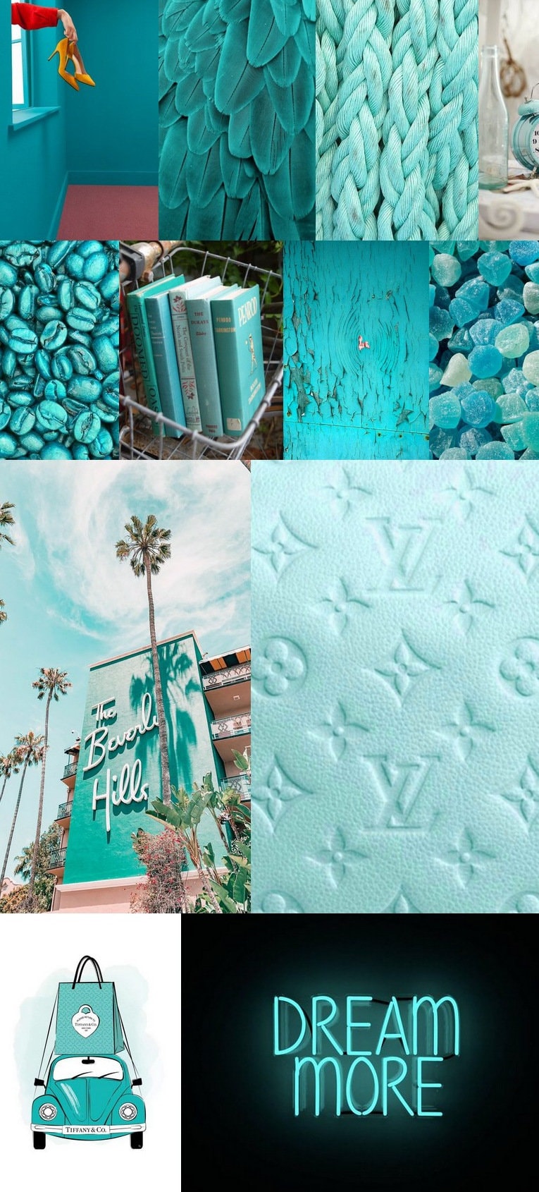 Boujee Turquoise Aesthetic Wall Collage Kit (digital Download) of 130 ...