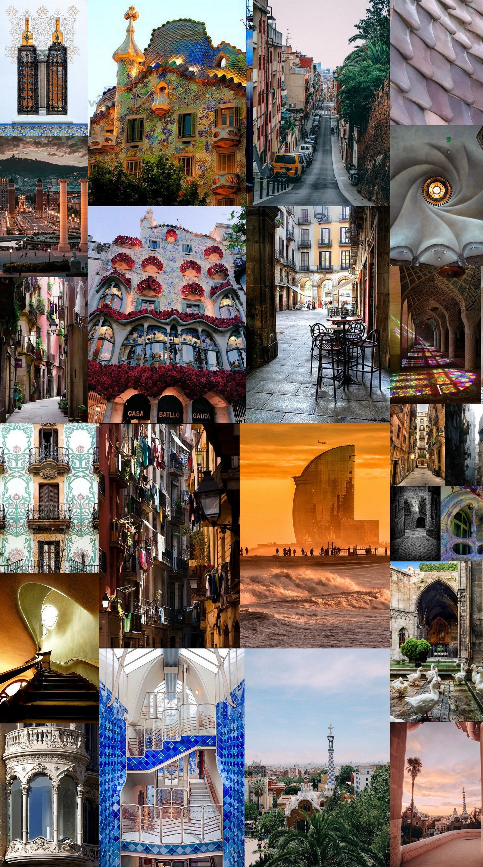 Barcelona Aesthetic Photo Collage Kit of 80 Pieces / Barca - Etsy
