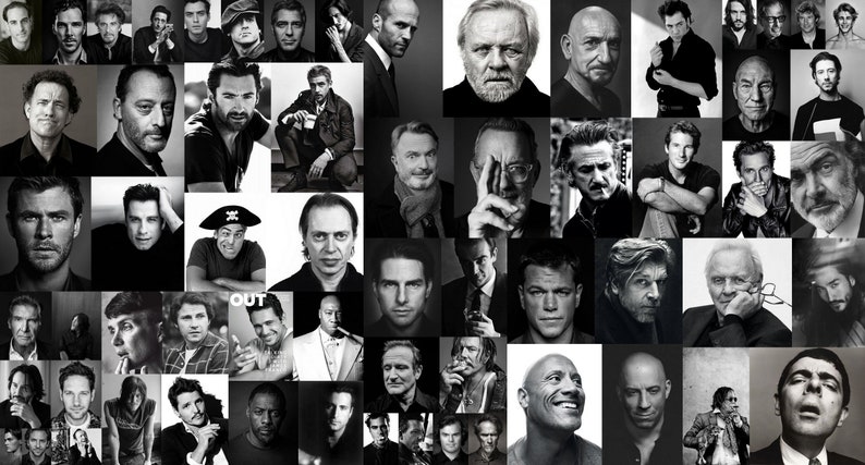Actors Aesthetic Wall Collage Kit 160 Pieces / Black and White Portrait ...