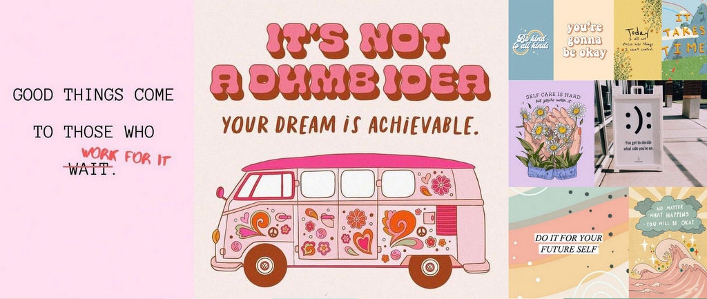 Inspirational Quotes Aesthetic Wall Collage Kit 50 Pieces Printable ...