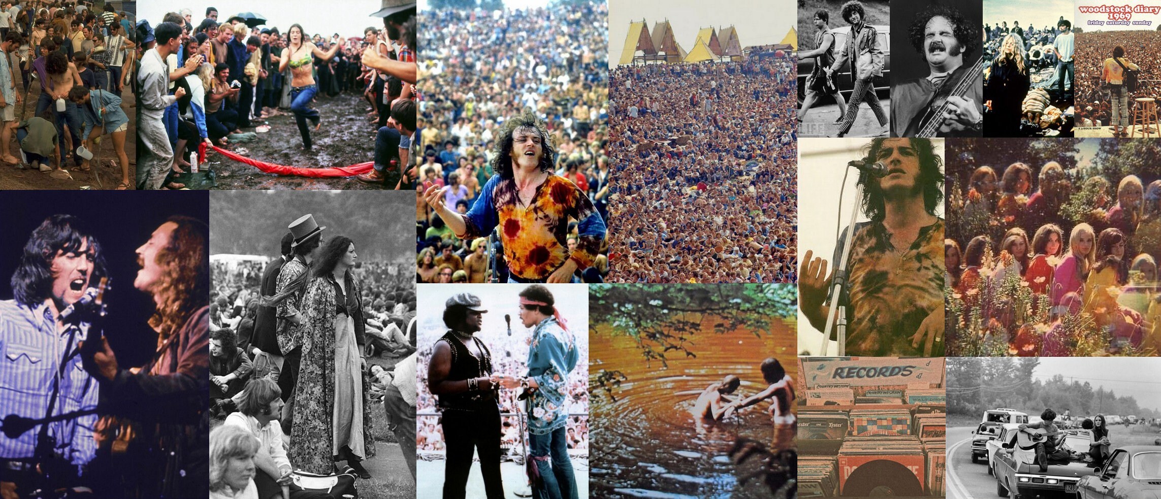 Woodstock Wall Collage Kit 88 Pieces / 1969 Hippie Era / Concert ...