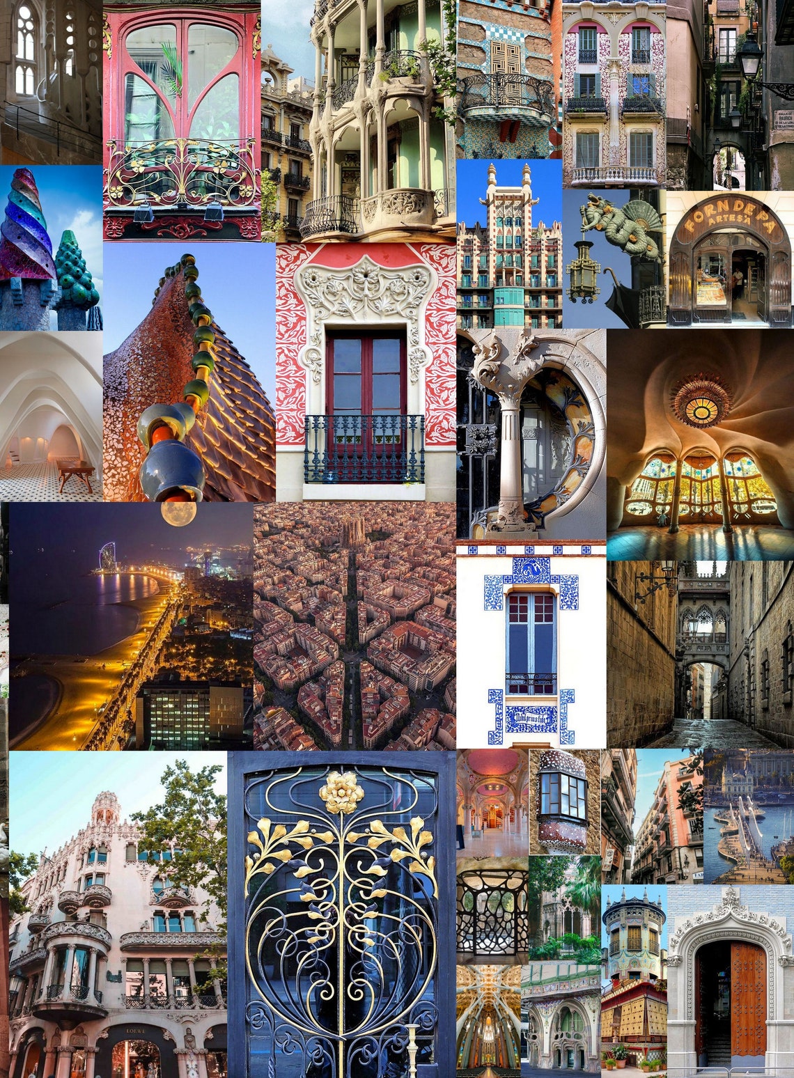 Barcelona Aesthetic Photo Collage Kit of 80 Pieces / Barca - Etsy