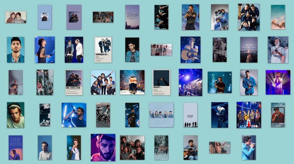 One Direction Blue Aesthetic Wall Collage Kit 50 Pieces / 1D Harry ...
