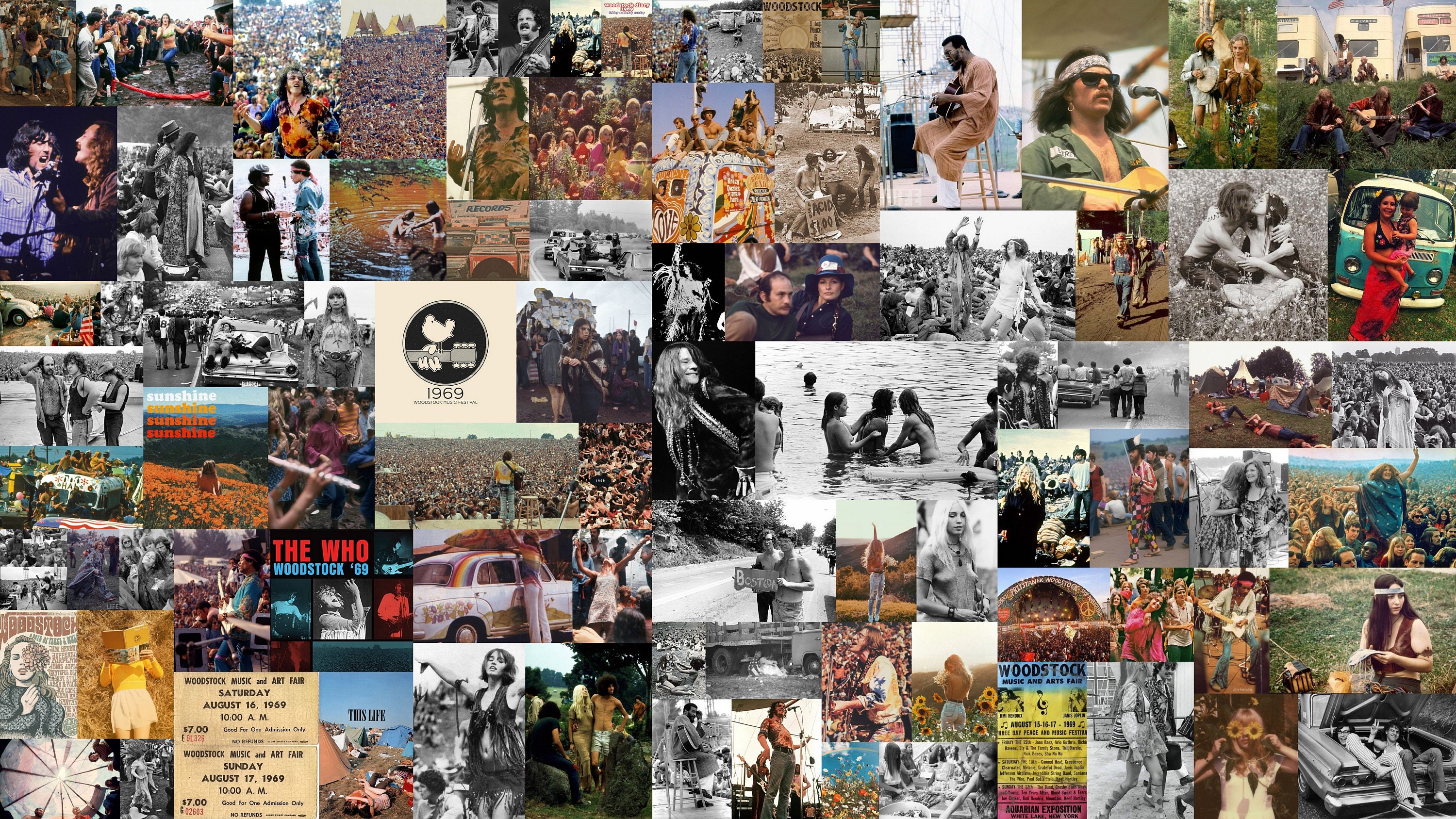 Woodstock Wall Collage Kit 88 Pieces / 1969 Hippie Era / Concert ...