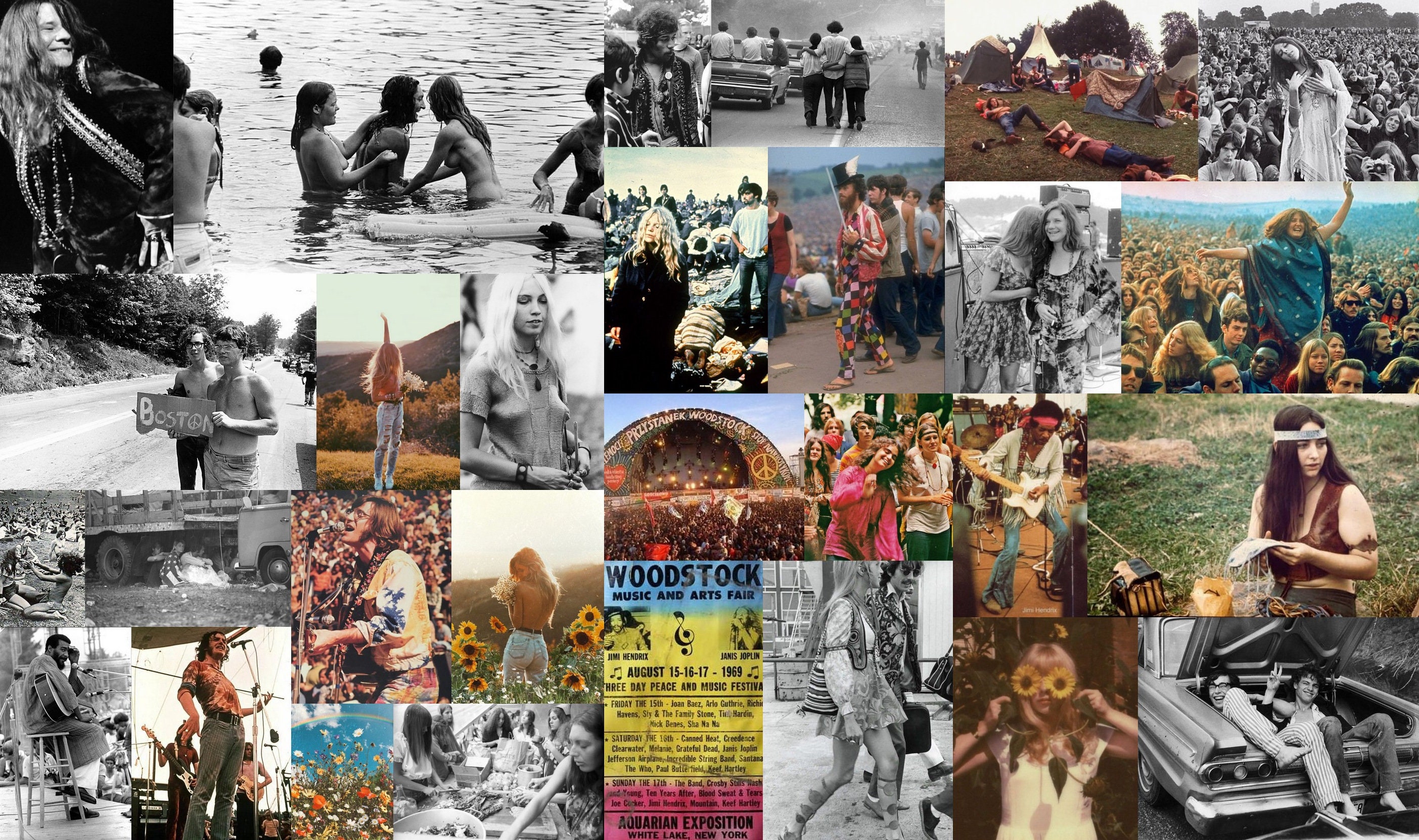Woodstock Wall Collage Kit 88 Pieces / 1969 Hippie Era / Concert ...