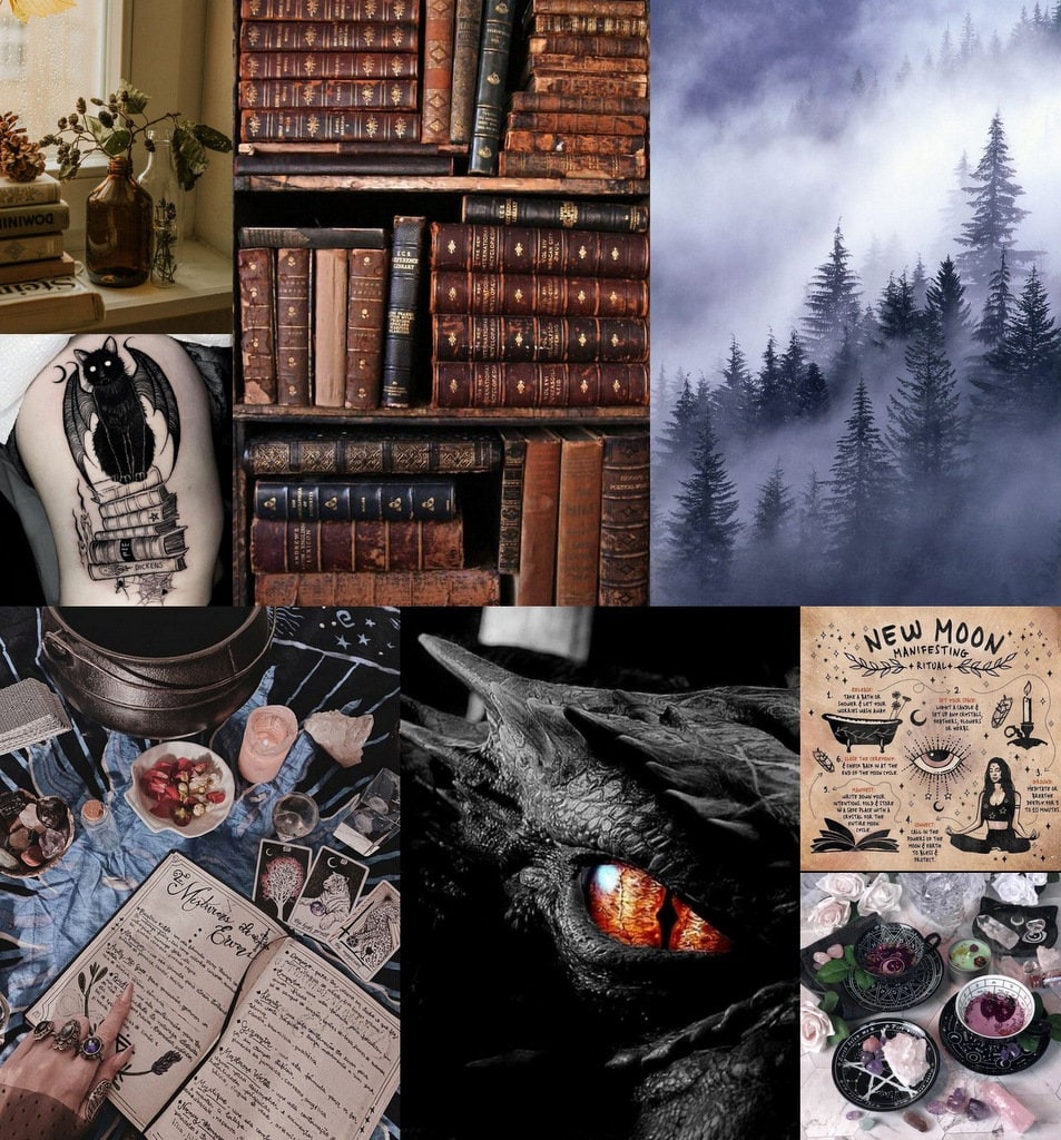 Witch Aesthetic Wall Collage Kit 50 Pieces Witchcraft Black - Etsy