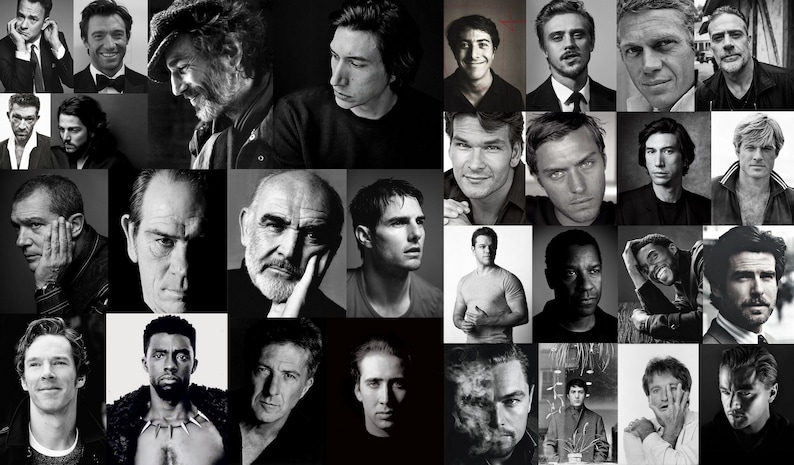 Actors Aesthetic Wall Collage Kit 160 Pieces / Black and White Portrait ...