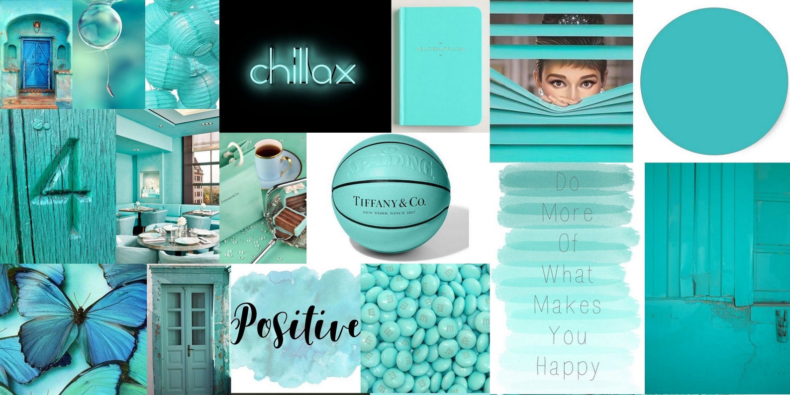 Boujee Turquoise Aesthetic Wall Collage Kit (digital Download) of 130 ...