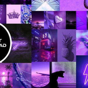 Purple Aesthetic Collage Kit 90+ Pieces Printable - Etsy