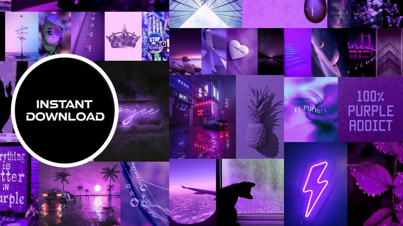 Purple Aesthetic Collage Kit 90+ Pieces Printable - Etsy