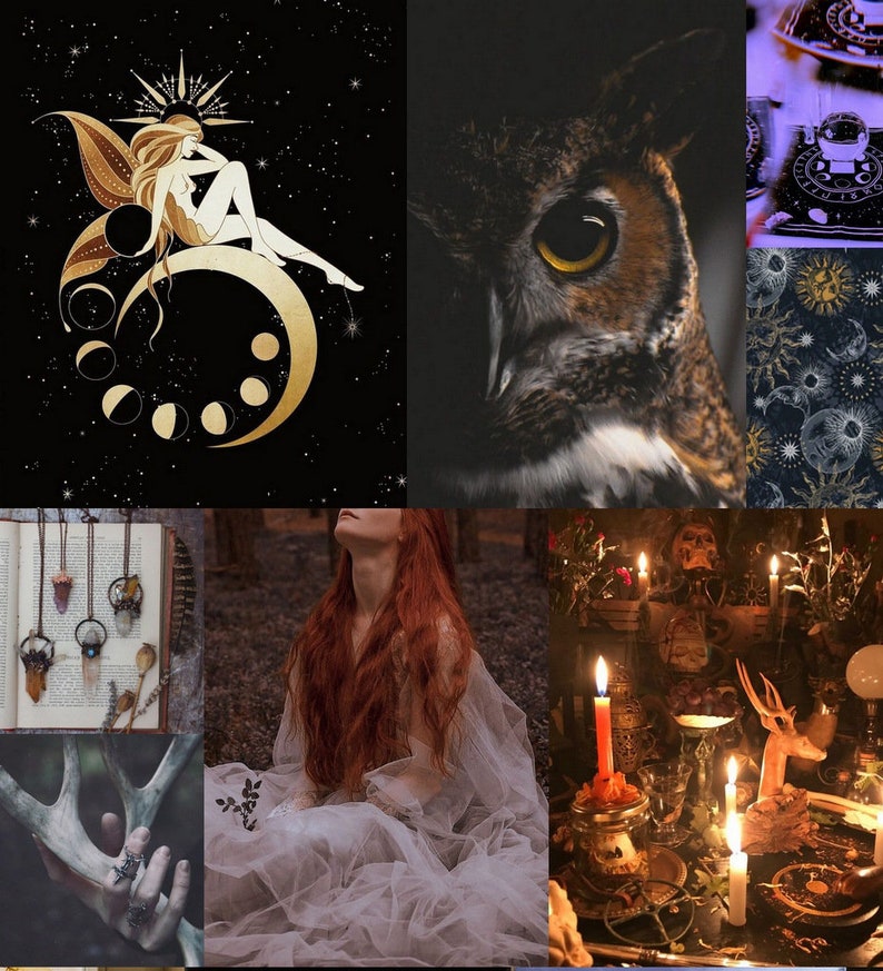 Witch Aesthetic Wall Collage Kit 50 Pieces Witchcraft Black - Etsy