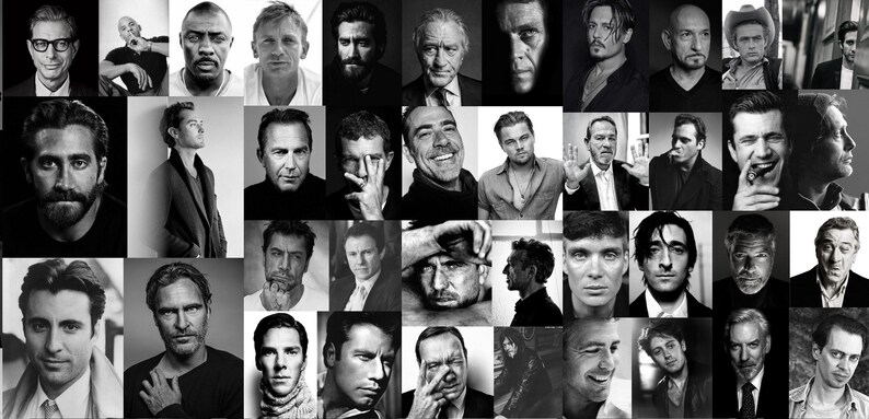 Actors Aesthetic Wall Collage Kit 160 Pieces / Black and White Portrait ...