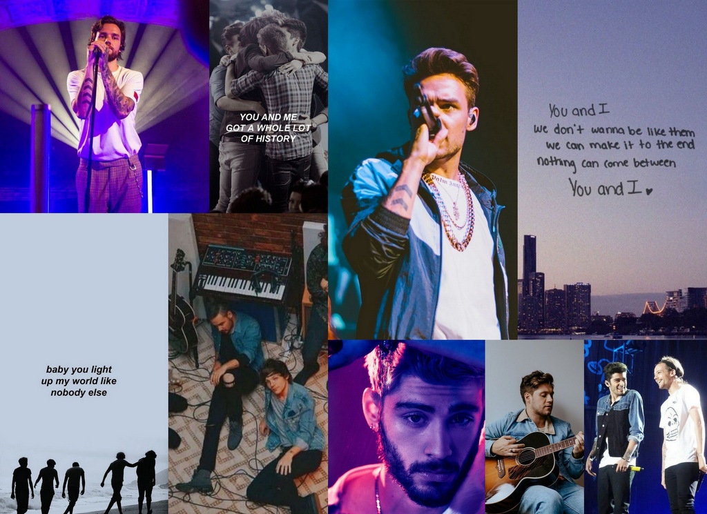 One Direction Blue Aesthetic Wall Collage Kit 50 Pieces / 1D Harry ...