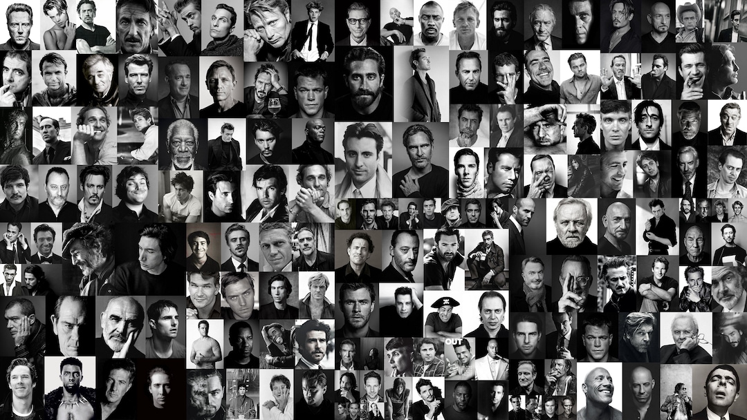 Actors Aesthetic Wall Collage Kit 160 Pieces / Black and White Portrait ...