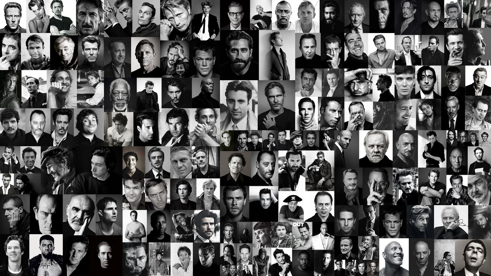 Actors Aesthetic Wall Collage Kit 160 Pieces / Black and White Portrait ...