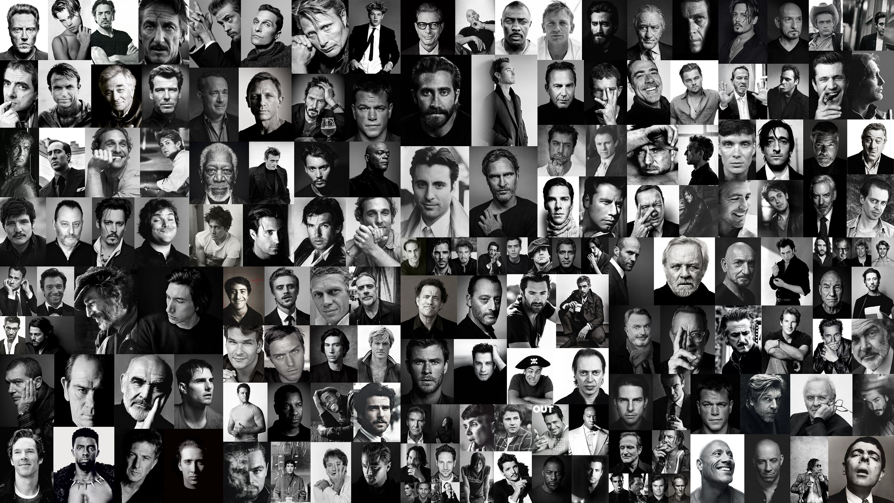 Actors Aesthetic Wall Collage Kit 160 Pieces / Black and White Portrait ...