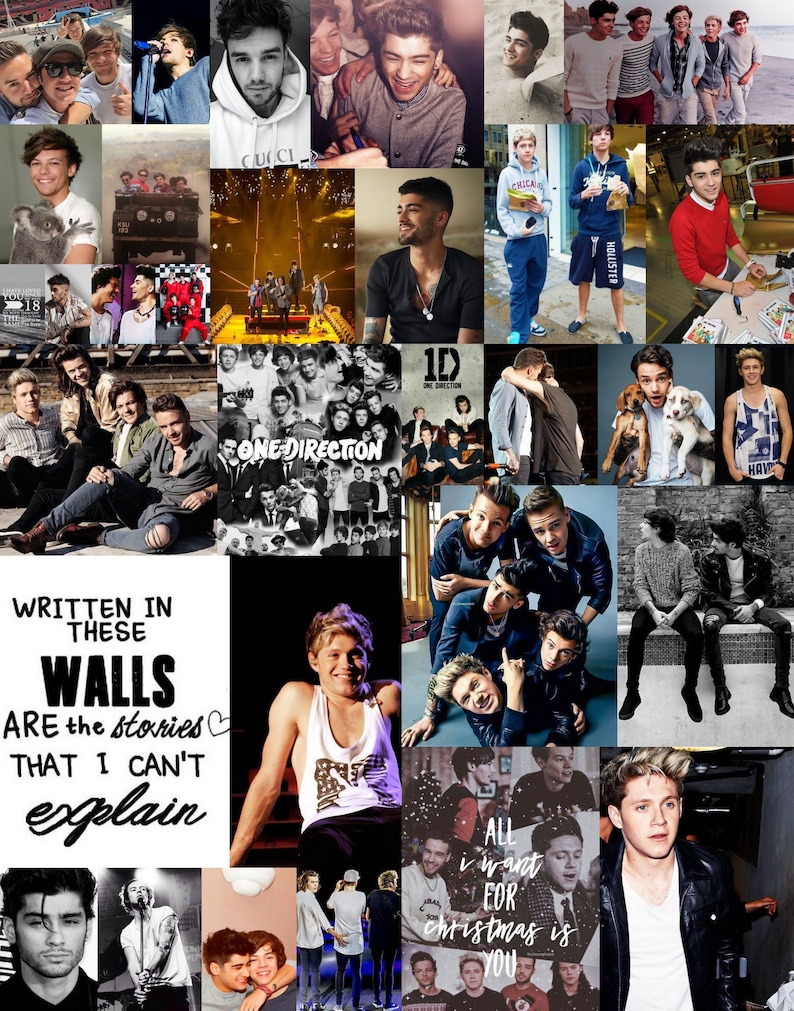 One Direction Aesthetic Wall Collage Kit 170 Piezas / Estilos 1D Harry ...