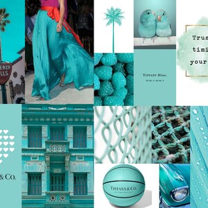 Boujee Turquoise Blue Aesthetic Photo Collage Kit of 90 Pieces - Etsy