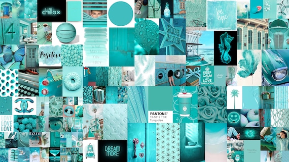 Boujee Turquoise Aesthetic Wall Collage Kit digital Download | Etsy
