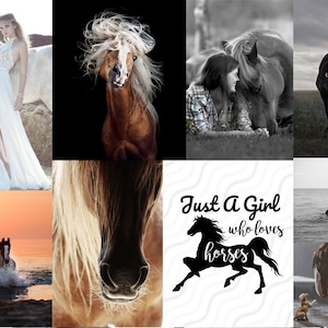 Horses and Human Aesthetic Photo Collage Kit of 90 Pieces - Etsy